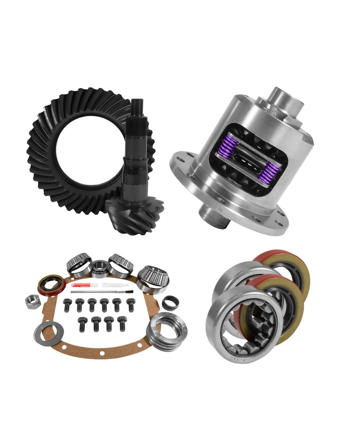 7.5" GM 3.73 Rear Ring & Pinion, Install Kit, 26spl Posi, 2.25" Axle ...