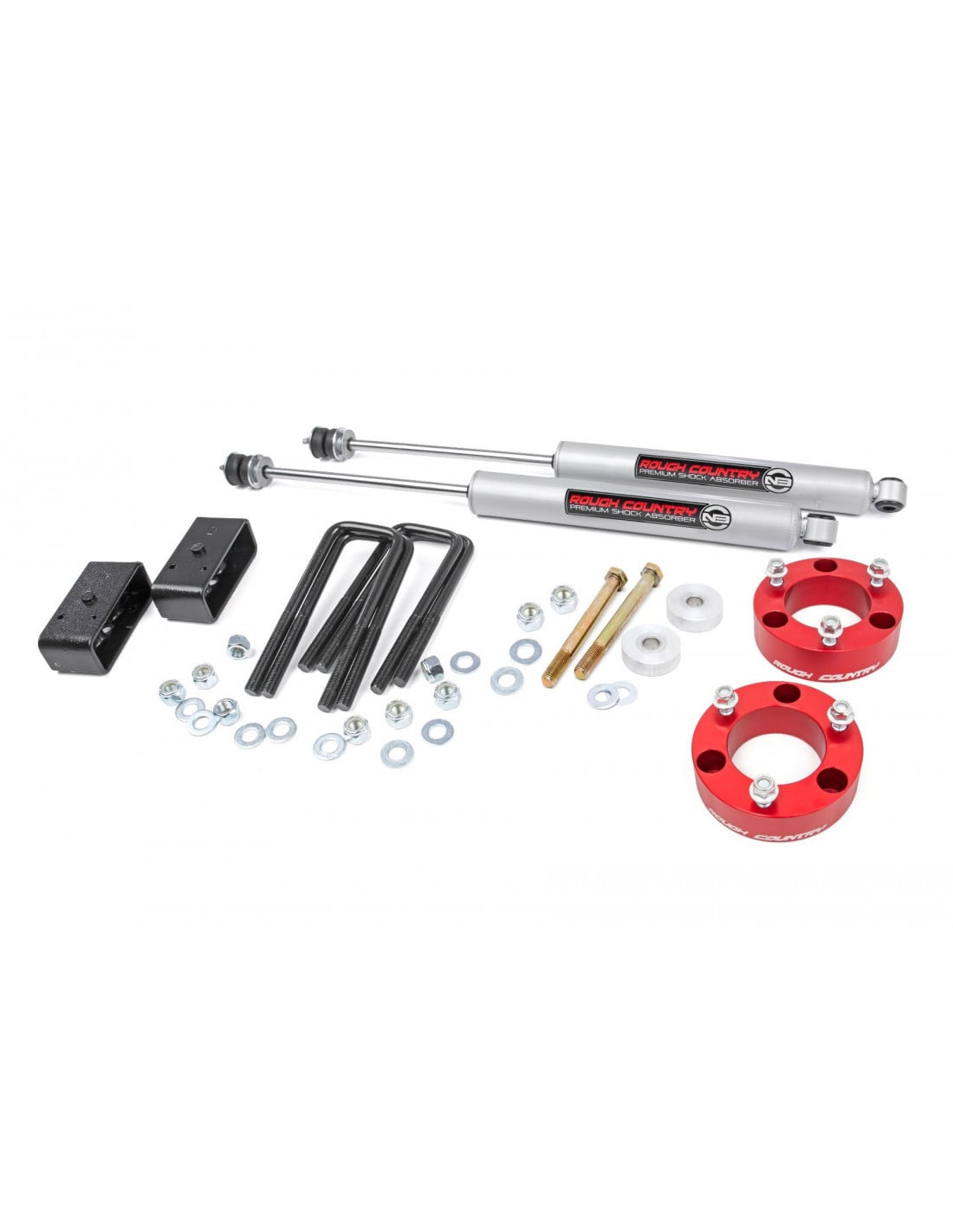 ROUGH COUNTRY 3 INCH LIFT KIT | RED SPACER | TOYOTA TACOMA 2WD/4WD ...